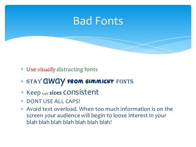 Good and Bad Power Point Examples Ed Tech