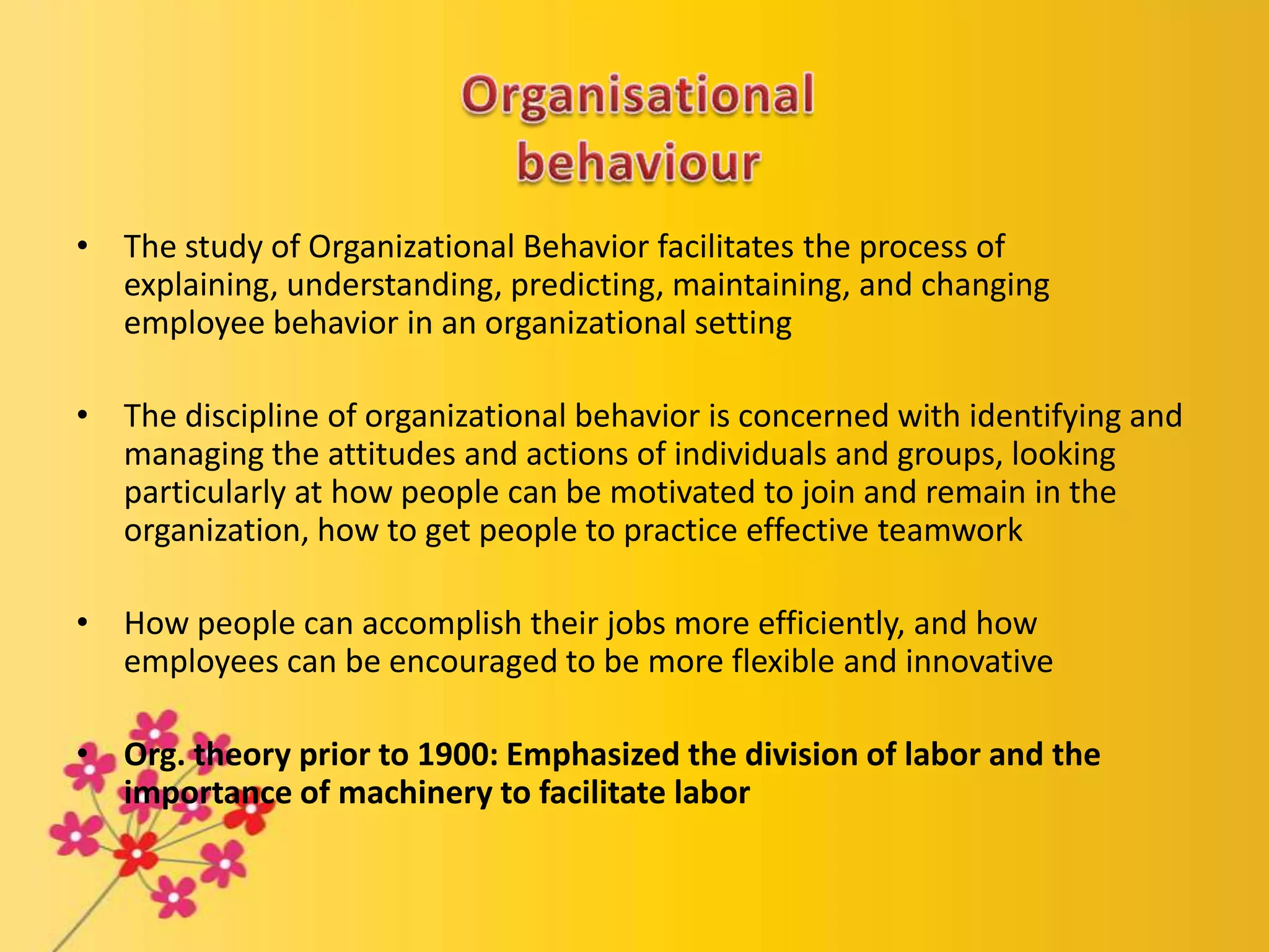 Organisational behaviour | PPT
