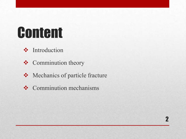 Comminution mechanism | PPTX | Physics | Science