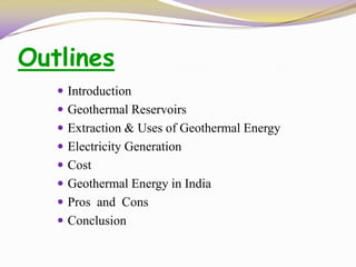 Presentation on Geothermal Energy | PPTX