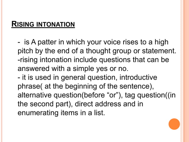 Rising Intonation | PPT