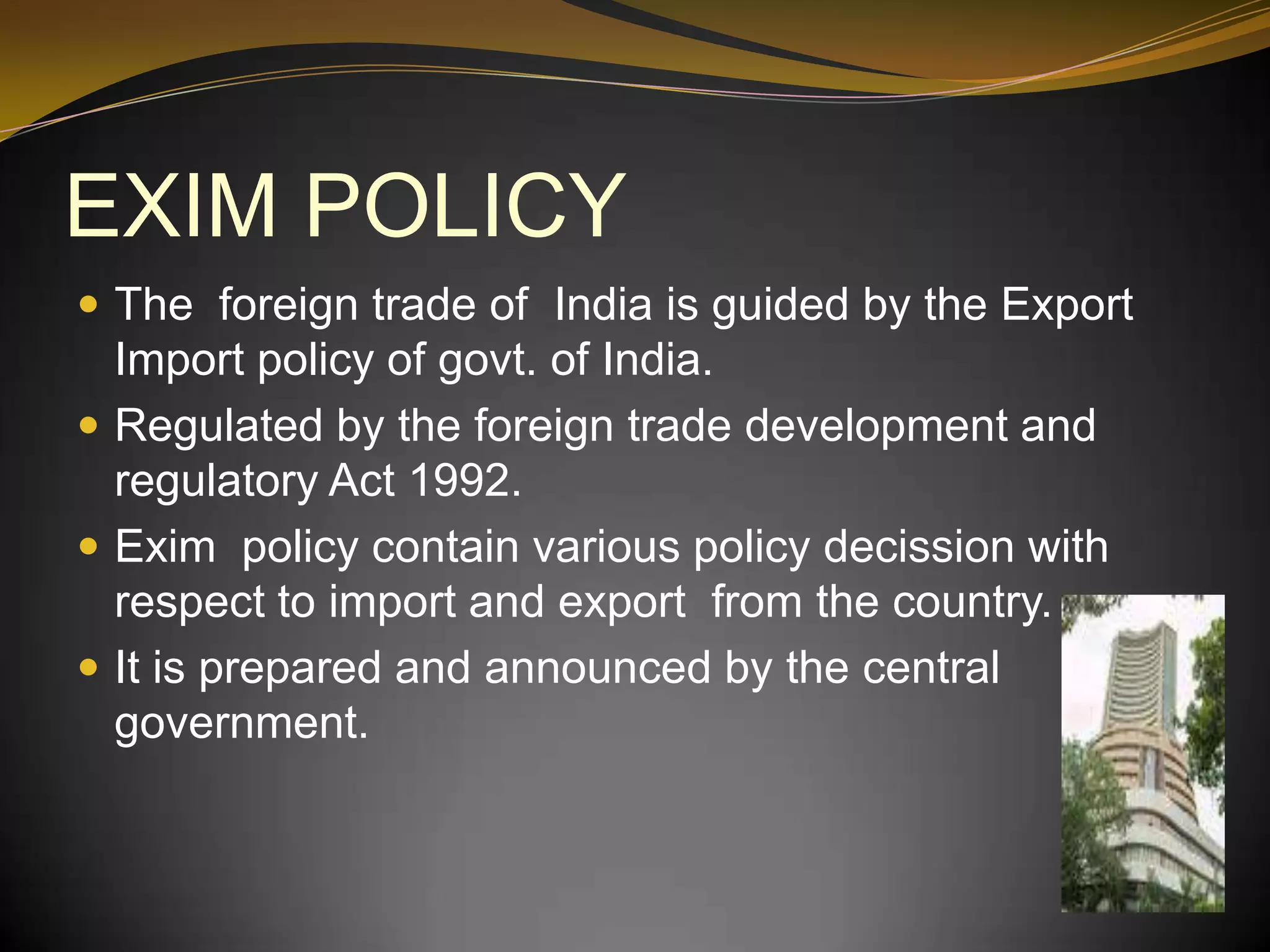 EXIM POLICY | PPTX