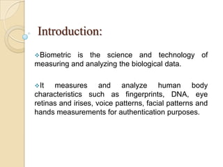 Biometrics | PPTX