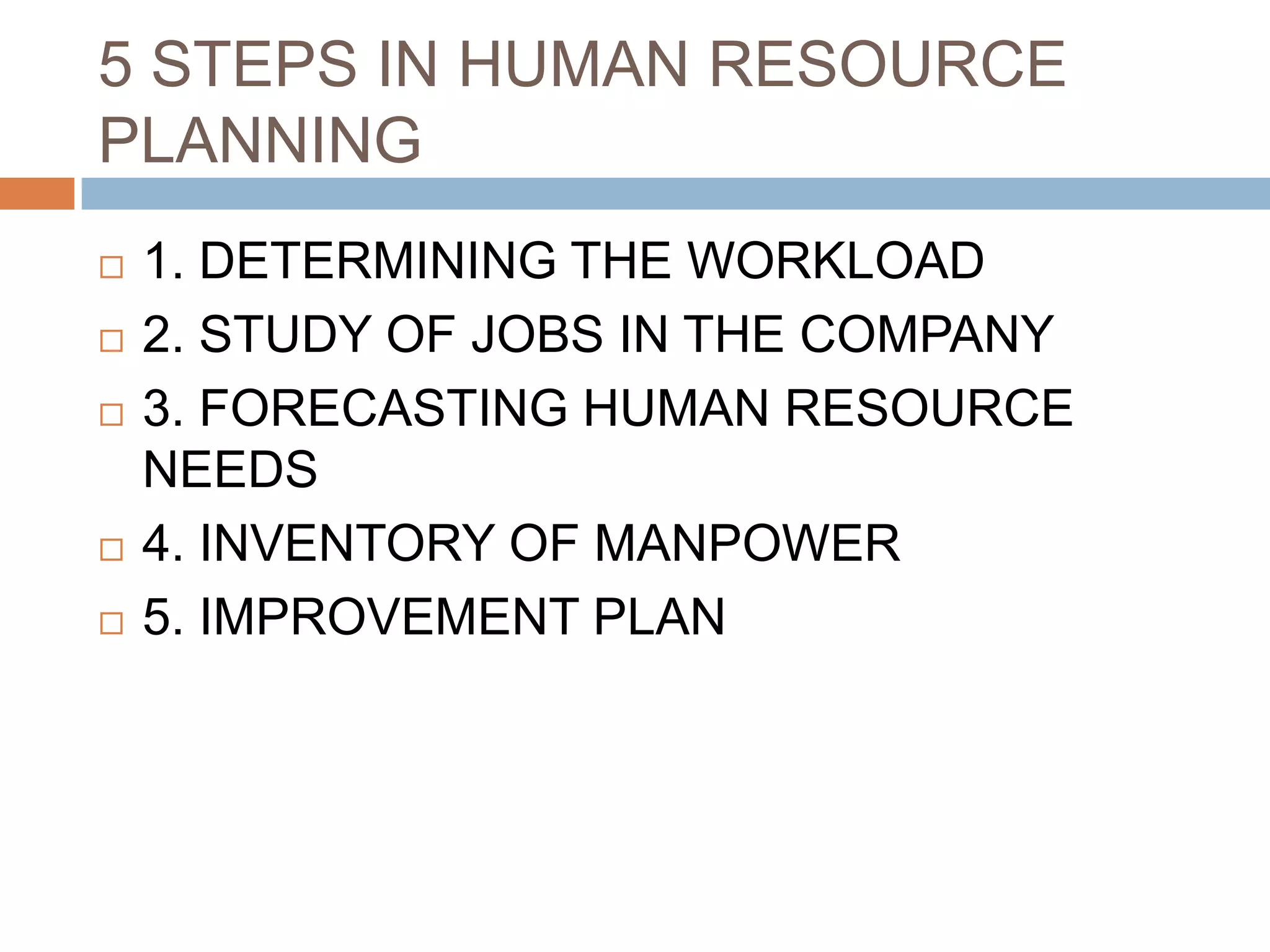 Human Resource Planning, Recruitment, Selection and Placement | PPTX