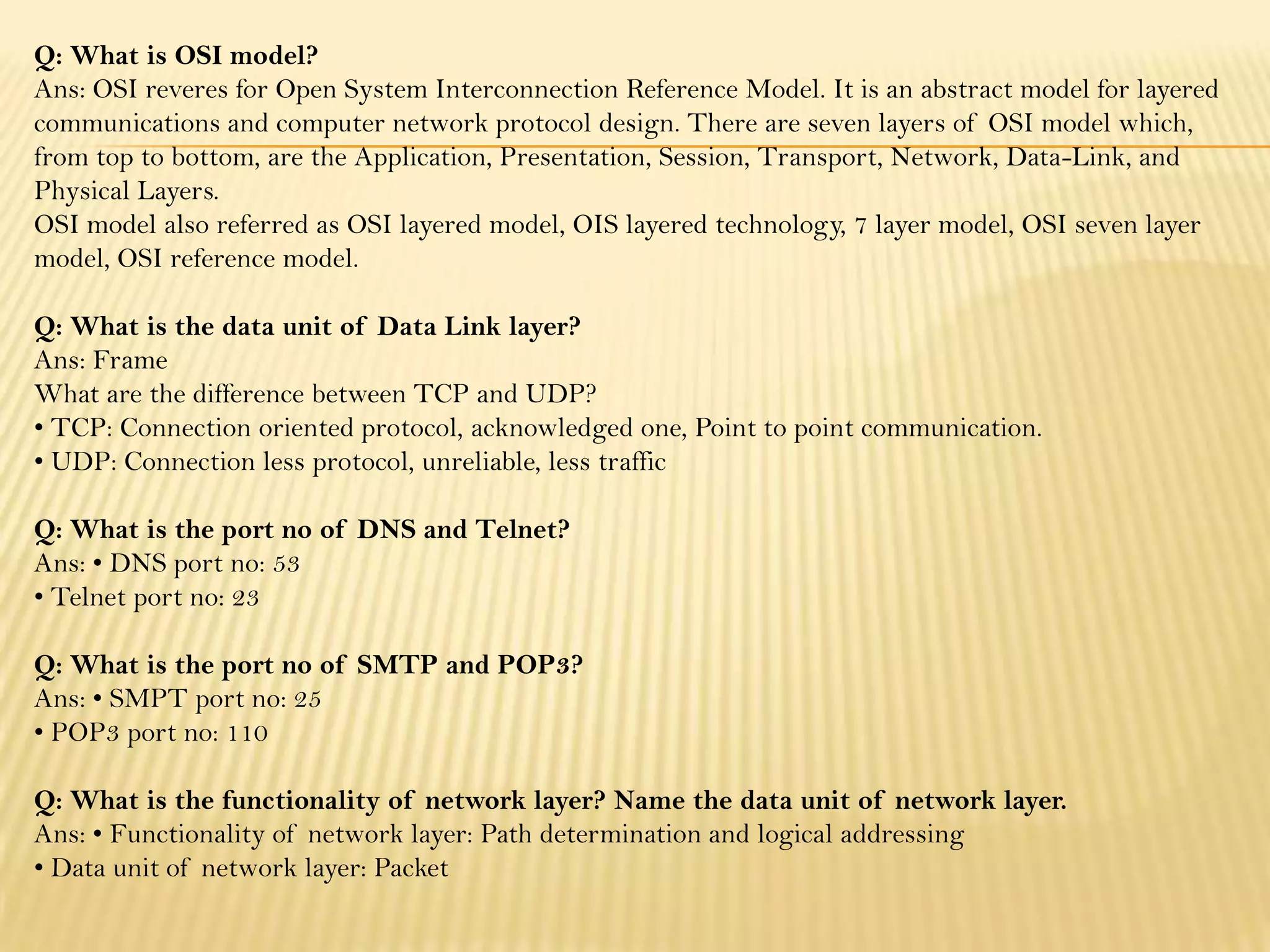 Network Engineer Interview Questions with Answers | PPT
