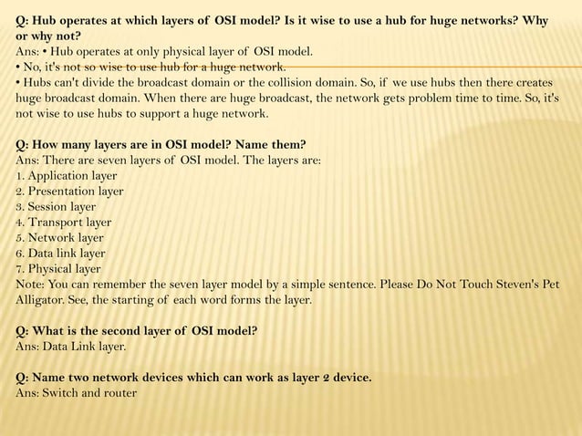 Network Engineer Interview Questions with Answers | PPT