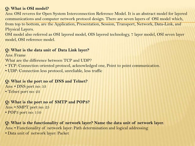 Network Engineer Interview Questions with Answers | PPT