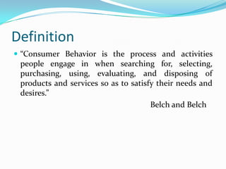 Consumer Behavior . prepared by kar | PPT