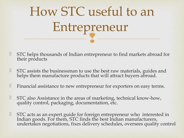 The State Trading Corporation of India Ltd | PPT | Business ...