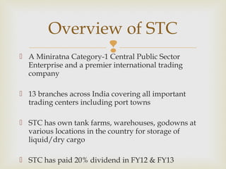 The State Trading Corporation of India Ltd | PPT | Business ...
