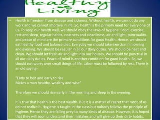 Health and hygiene | PPTX
