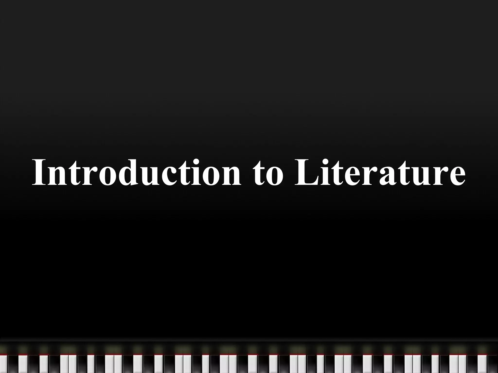 Introduction to literature 1 | PPT | Poetry | Books and Literature