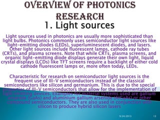 Presentation on photonics by prince kushwaha(RJIT) | PPTX