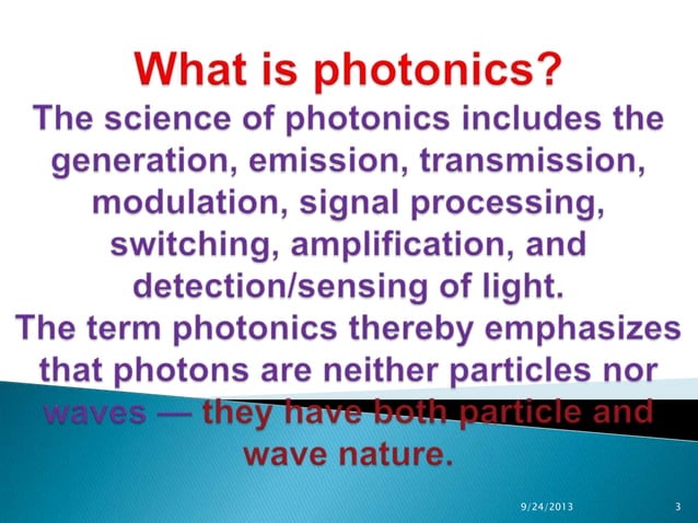 Presentation on photonics by prince kushwaha(RJIT) | PPTX