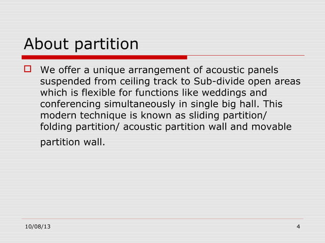 sharad mishra ,sliding folding partition, hall partition, acoustic ...