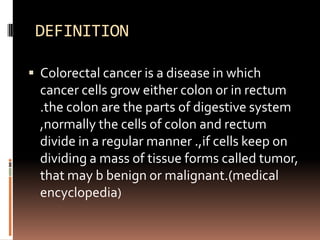 colorectal cancer | PPTX