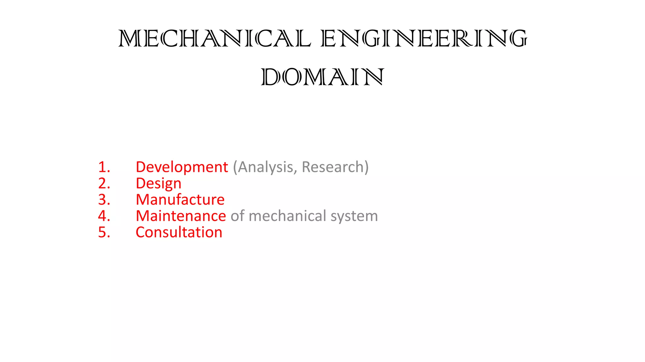 Mechanical Engineering as a profession | PPTX