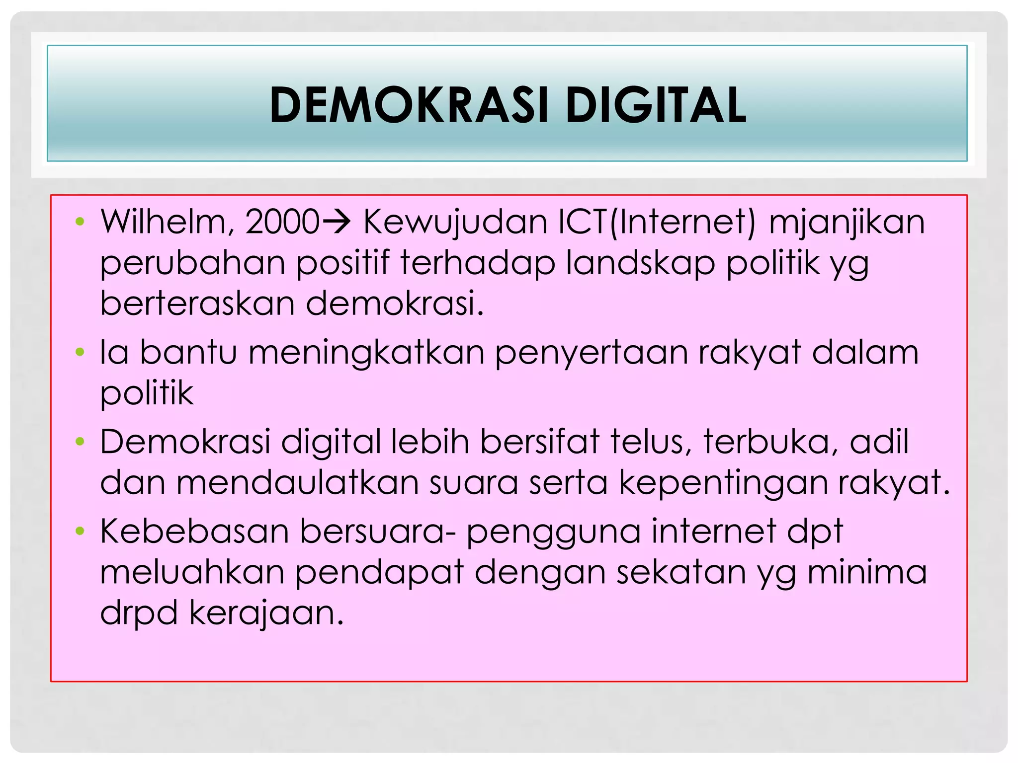 Demokrasi Digital Di Malaysia | PPTX