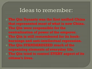 Chinas First Empire - Qin Dynasty | PPTX