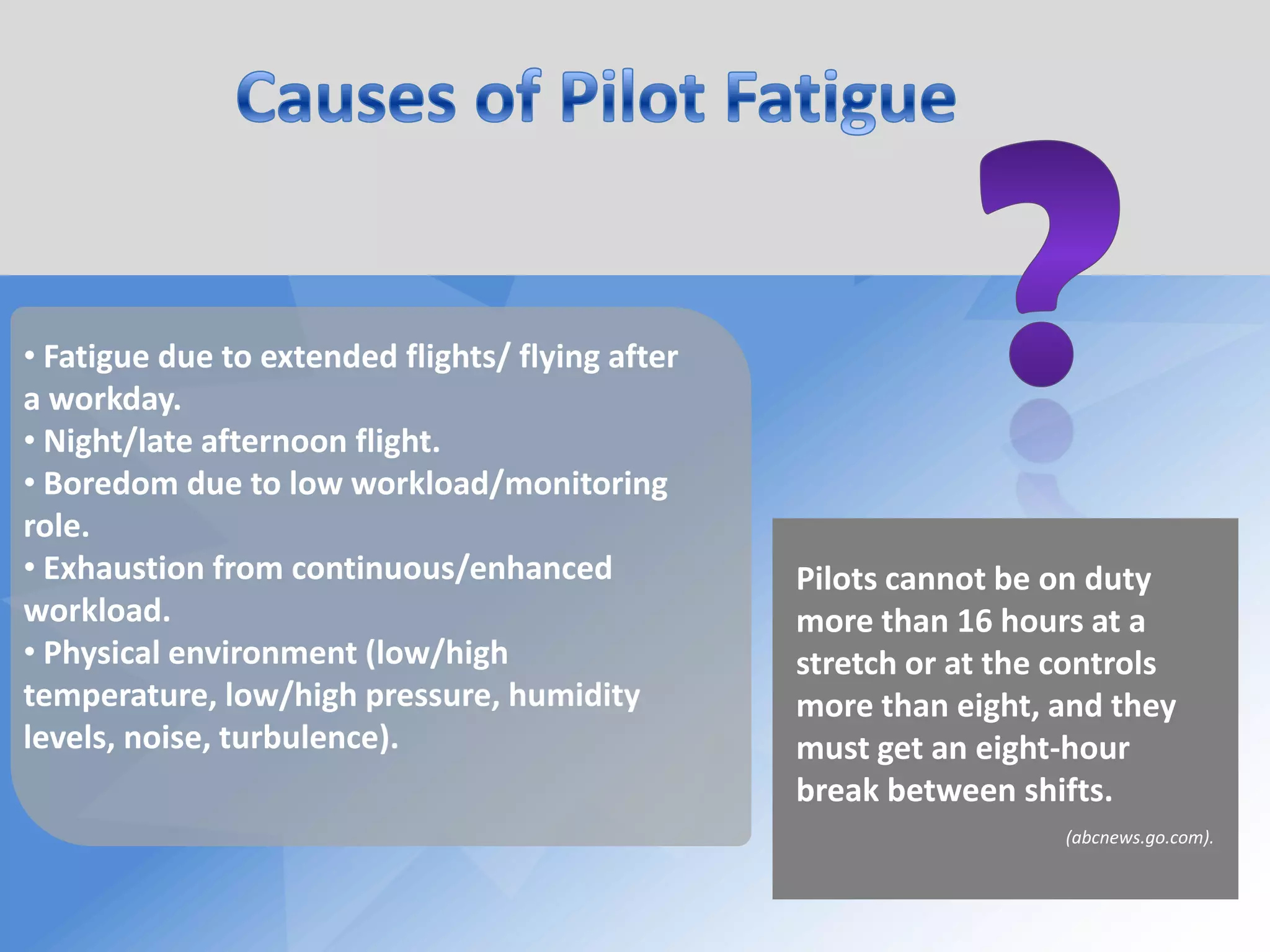 FECTS OF STRESS AND FATIGUE ON PILOTS | PPTX