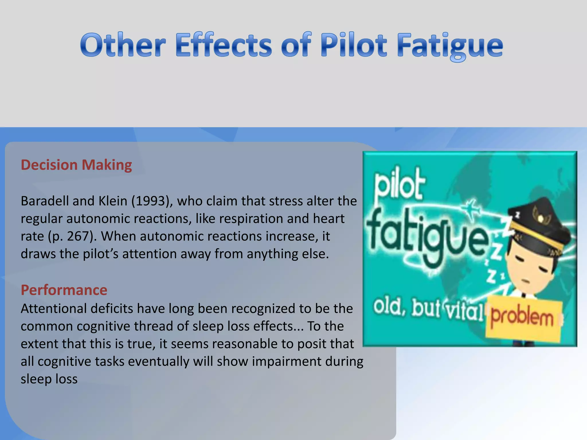 FECTS OF STRESS AND FATIGUE ON PILOTS | PPTX