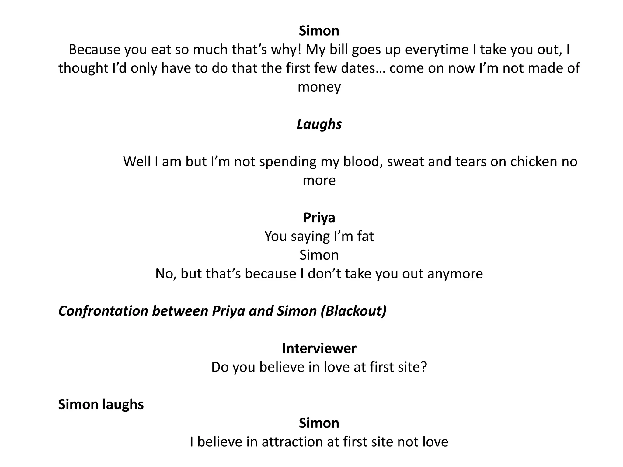 script 1 (Simon & Priya) | PPT | Free Download