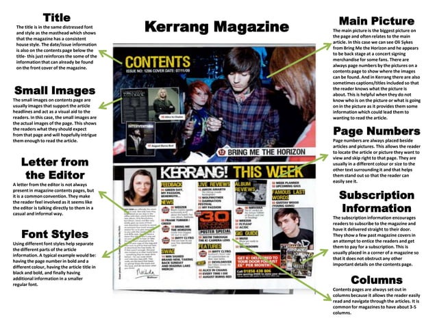 Contents Page Analysis | PPTX