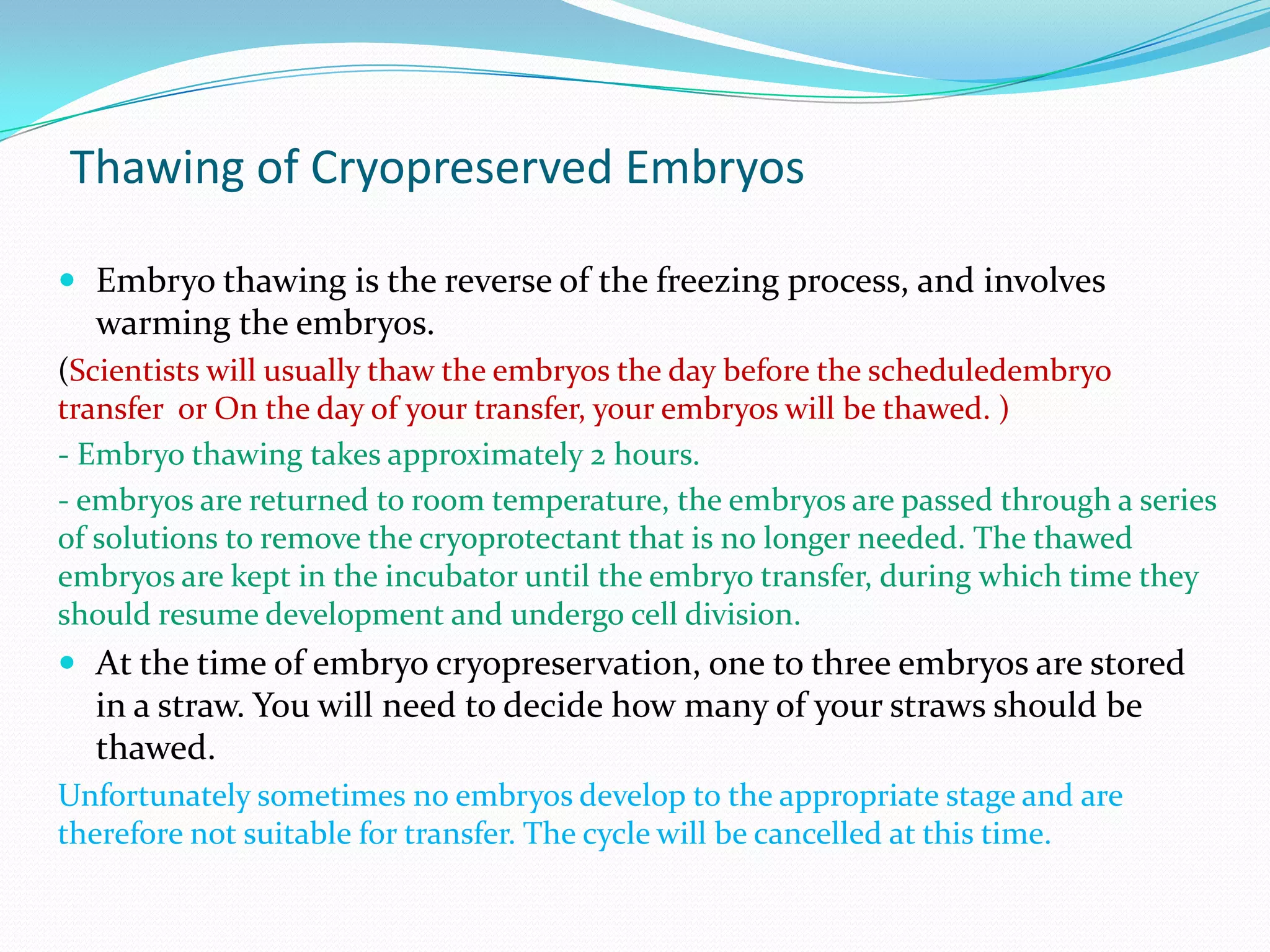 The bank of embryo and the process of embryo Cryopreservation. | PPTX