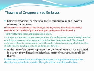 The bank of embryo and the process of embryo Cryopreservation. | PPT