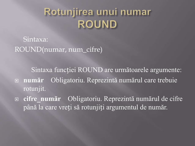 Functia ROUND | PPT