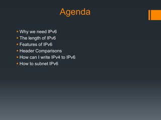 Why we need ipv6... | PPTX | Computer Networking | Computing