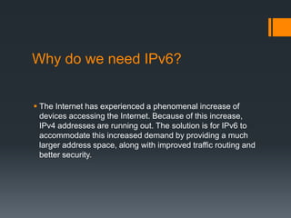 Why we need ipv6... | PPTX | Computer Networking | Computing
