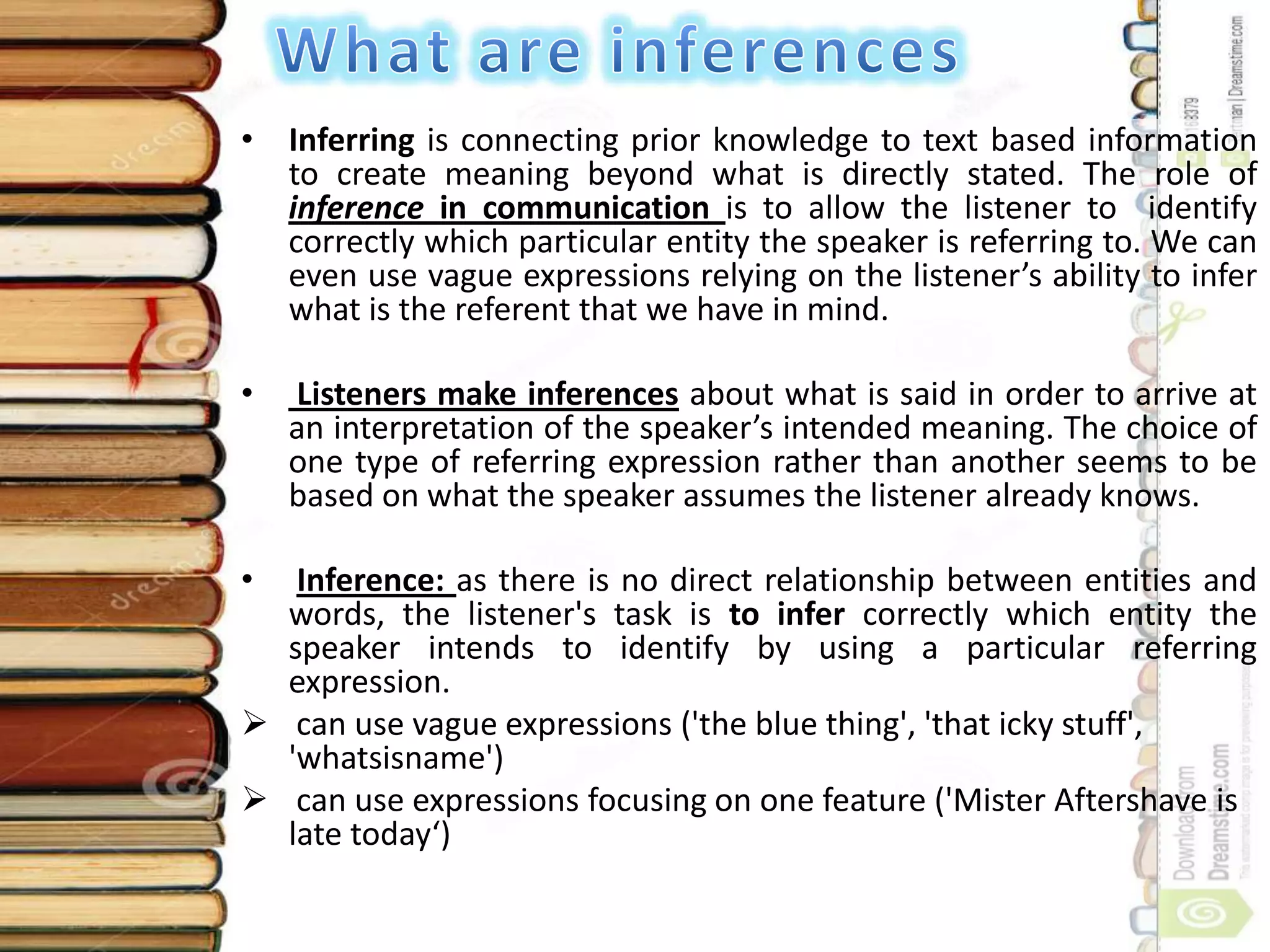 Pragmatic Referece and Inference | PPTX