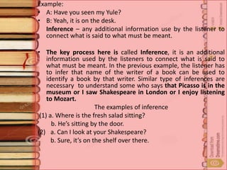 Pragmatic Referece and Inference | PPTX