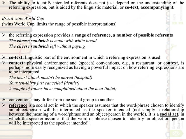 Pragmatic Referece and Inference | PPTX