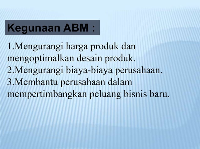 aktivity based management | PPT