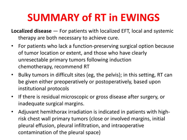 EWINGS SARCOMA & RADIOTHERAPY | PPTX | Cancer | Diseases and Conditions