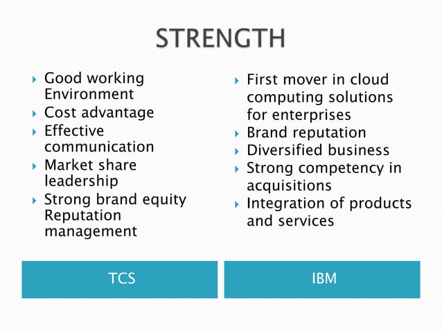 TCS vs IBM SWOT analysis | PPTX