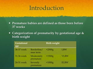 The Premature Infant & Anaesthesia | PPTX