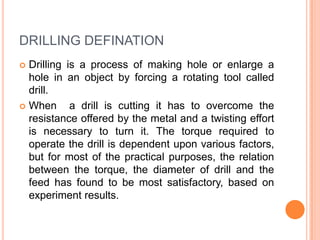 optimization of drilling process parameter | PPTX