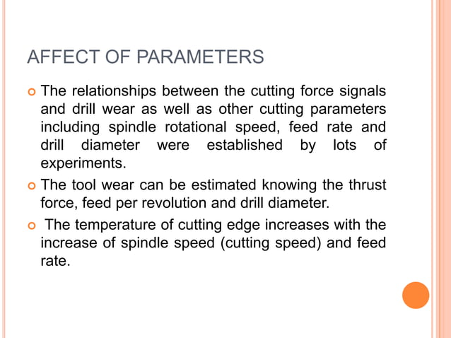 optimization of drilling process parameter | PPTX | Physics | Science