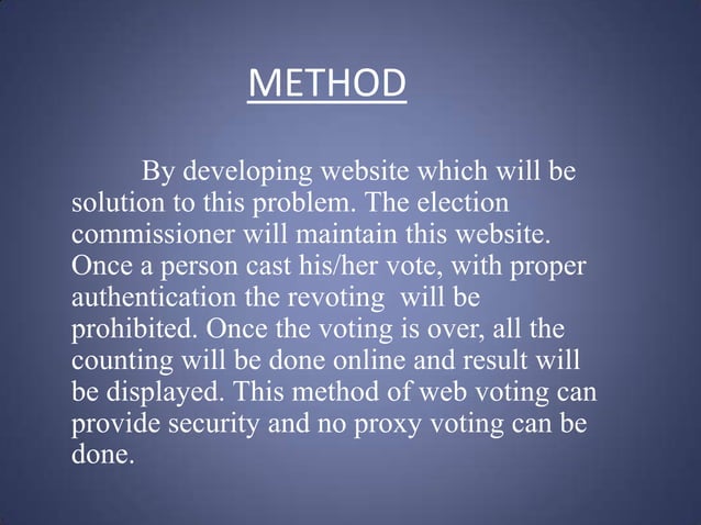 Online Voting System | PPTX | Computing | Technology & Computing