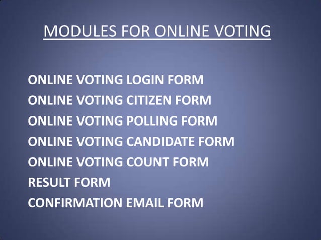 Online Voting System | PPTX | Computing | Technology & Computing