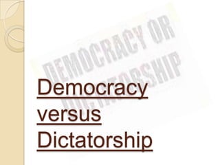 Infographic Definition Of Democracy And Dictatorship