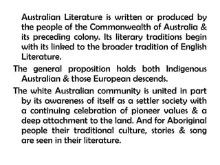 AUSTRALIAN LITERATURE | PPTX