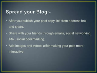 Learn Blogging through Blogger | PPT