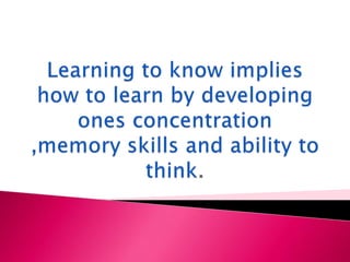 Learning to Know | PPTX