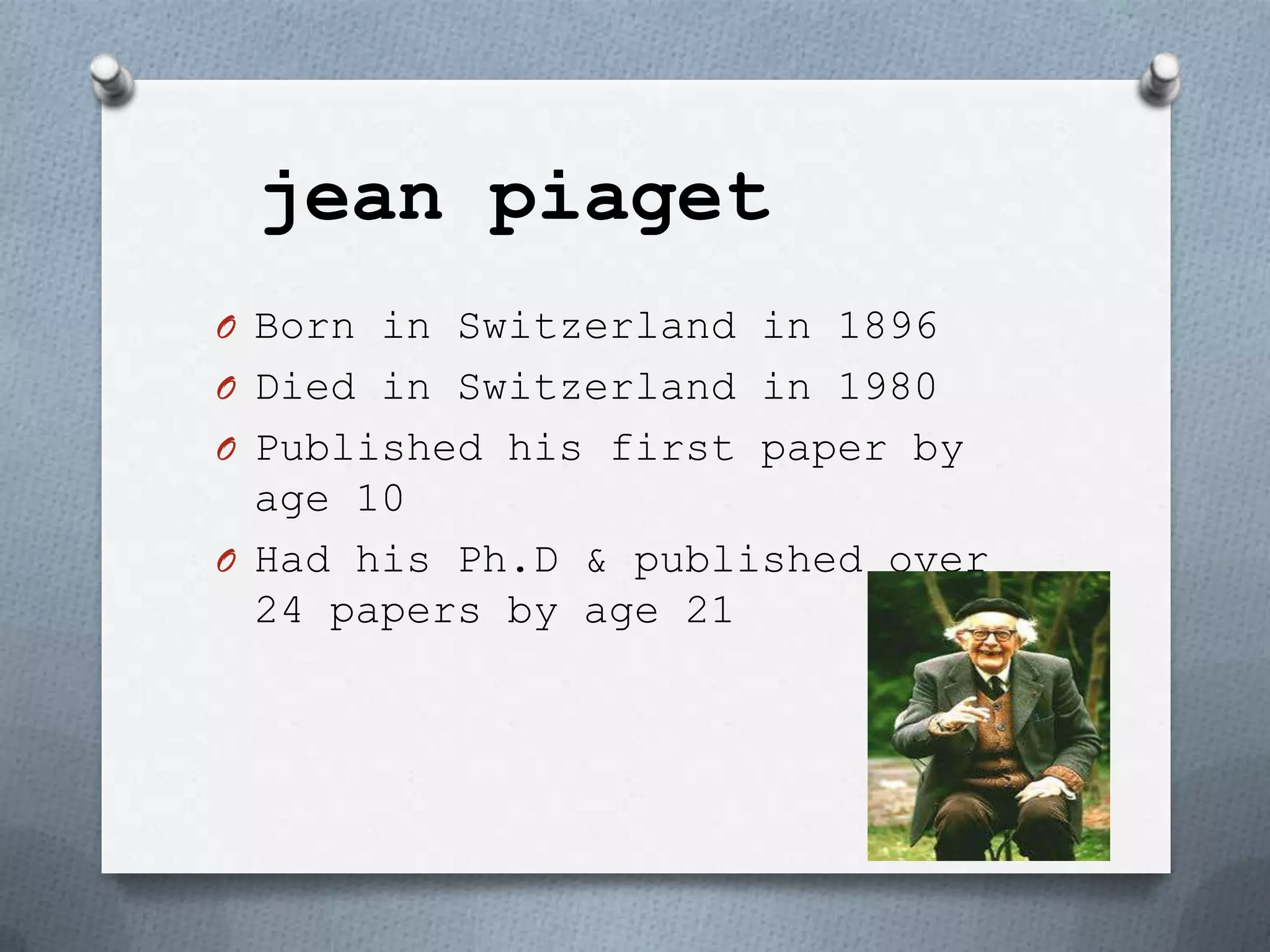 theory of cognitive development -jean piaget- | PPTX