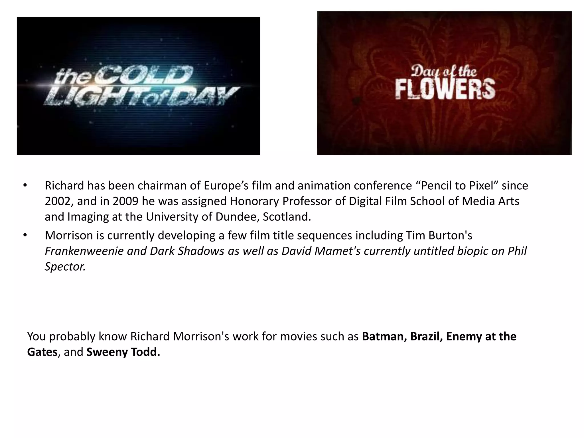 Richard Morrison Resarch and Analysis | PPT