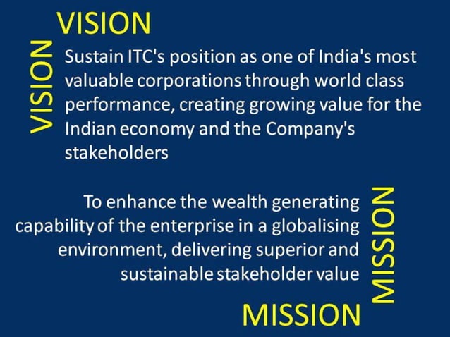 Analysis of ITC s Vision, Mission Statements and Analysis of ITC ...